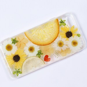 Pressed Flower Orange Lemon Clear Phone Case Lg G7 Thinq Case - Etsy