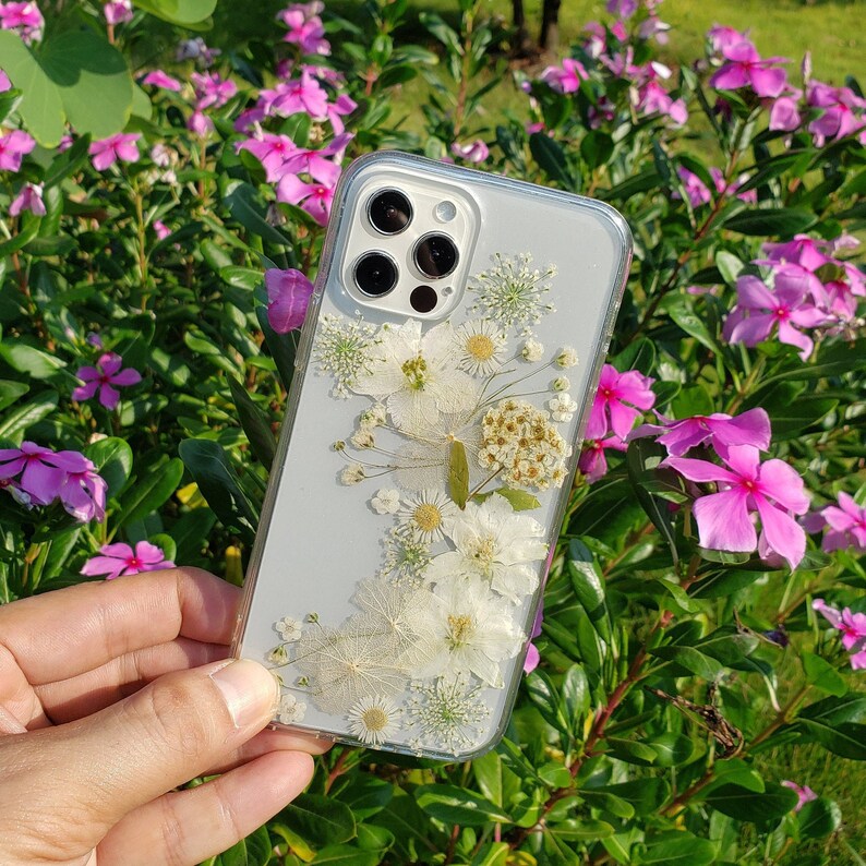 Handmade Dried Pressed Flower Phone Case Iphone 14 13 12 11 - Etsy