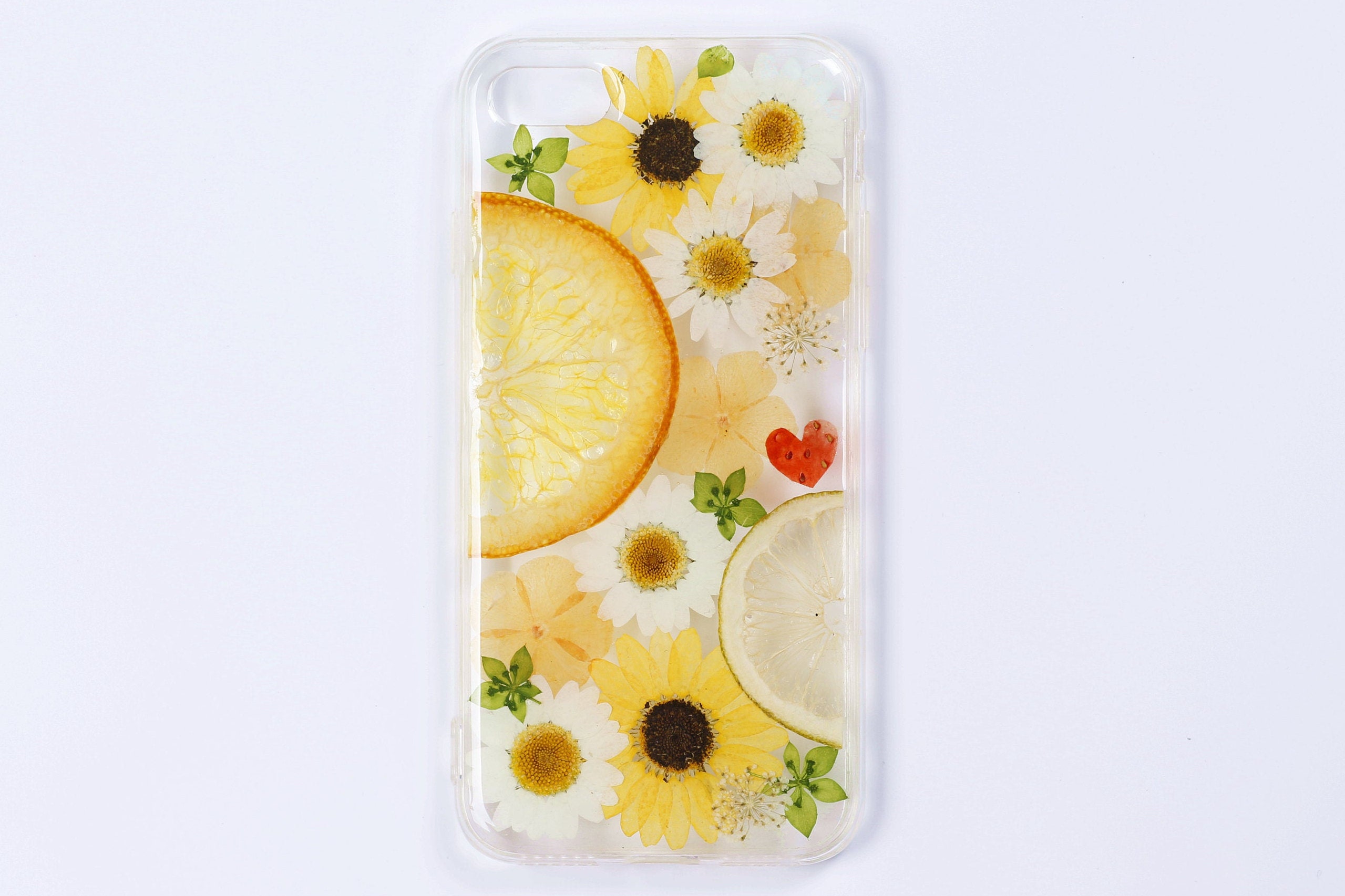 Pressed Flower Orange Lemon Clear Phone Case Lg G7 Thinq Case - Etsy