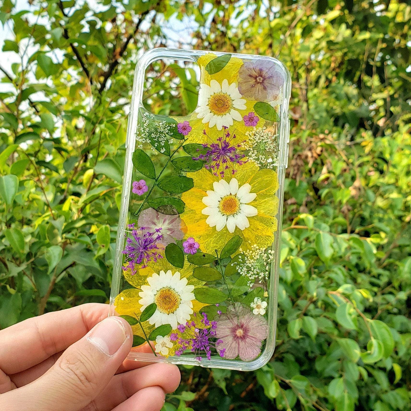 Handmade Real Dried Pressed Flower Phone Case, iPhone 16 Pro Max 15 ...