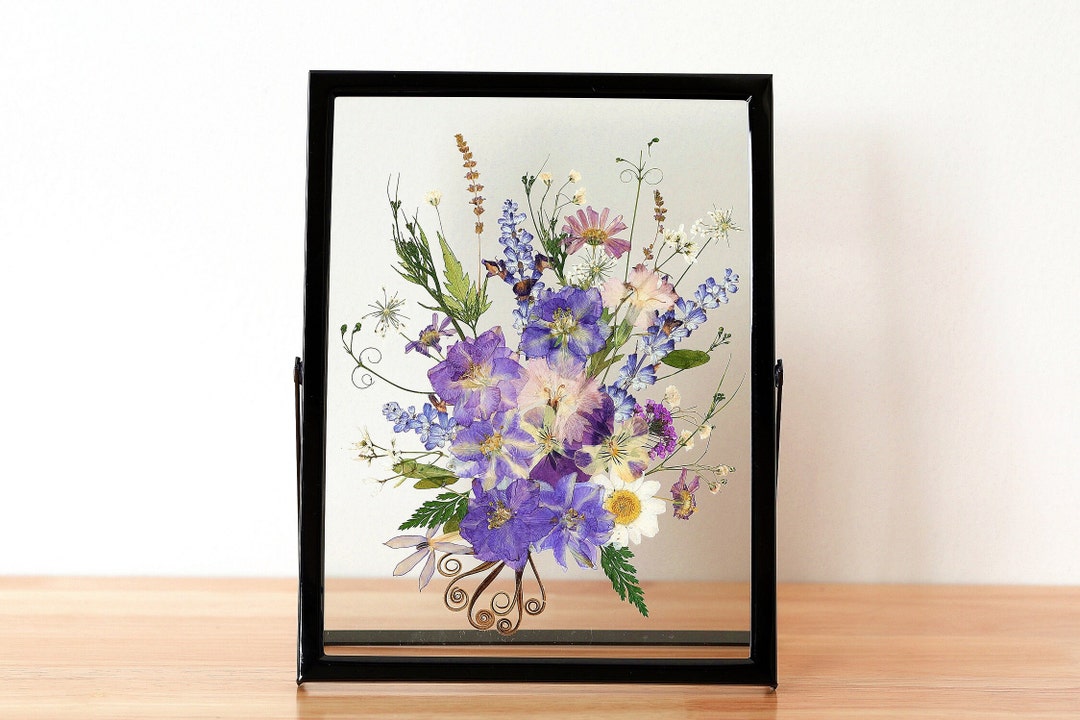 Pressed Flower Frame: Real Dried Botanical Art, Herbarium Display - Etsy