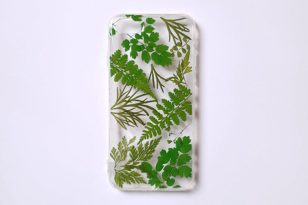 Pressed Flower Dried Leaf Fern Plant Phone Case, iPhone 16 Pro Max 15 ...