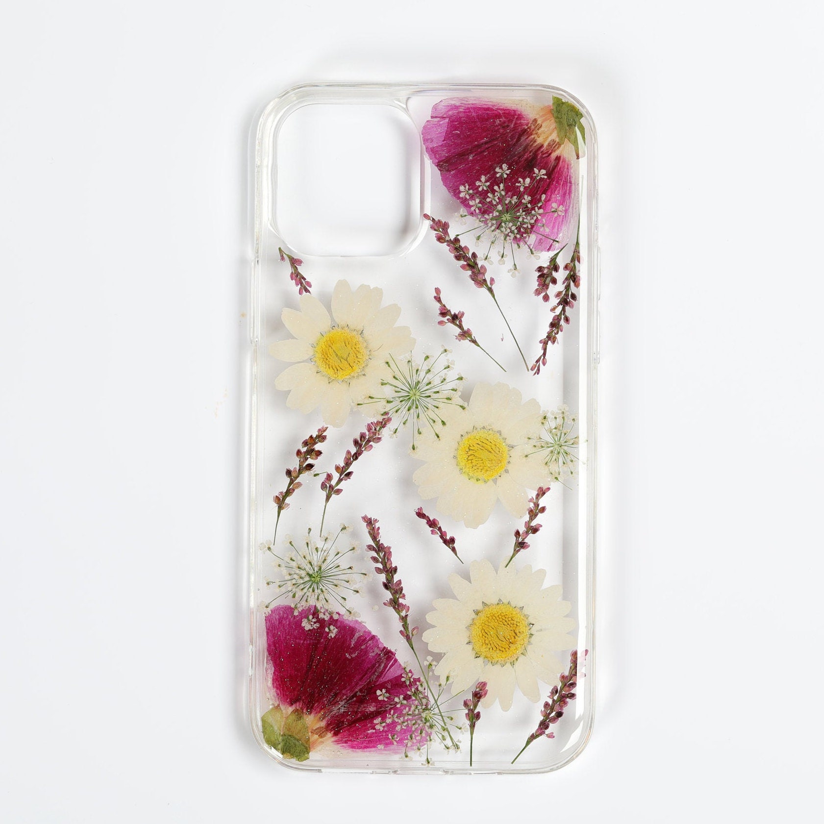 Handmade real dried pressed flower phone case iphone se 7 8 | Etsy