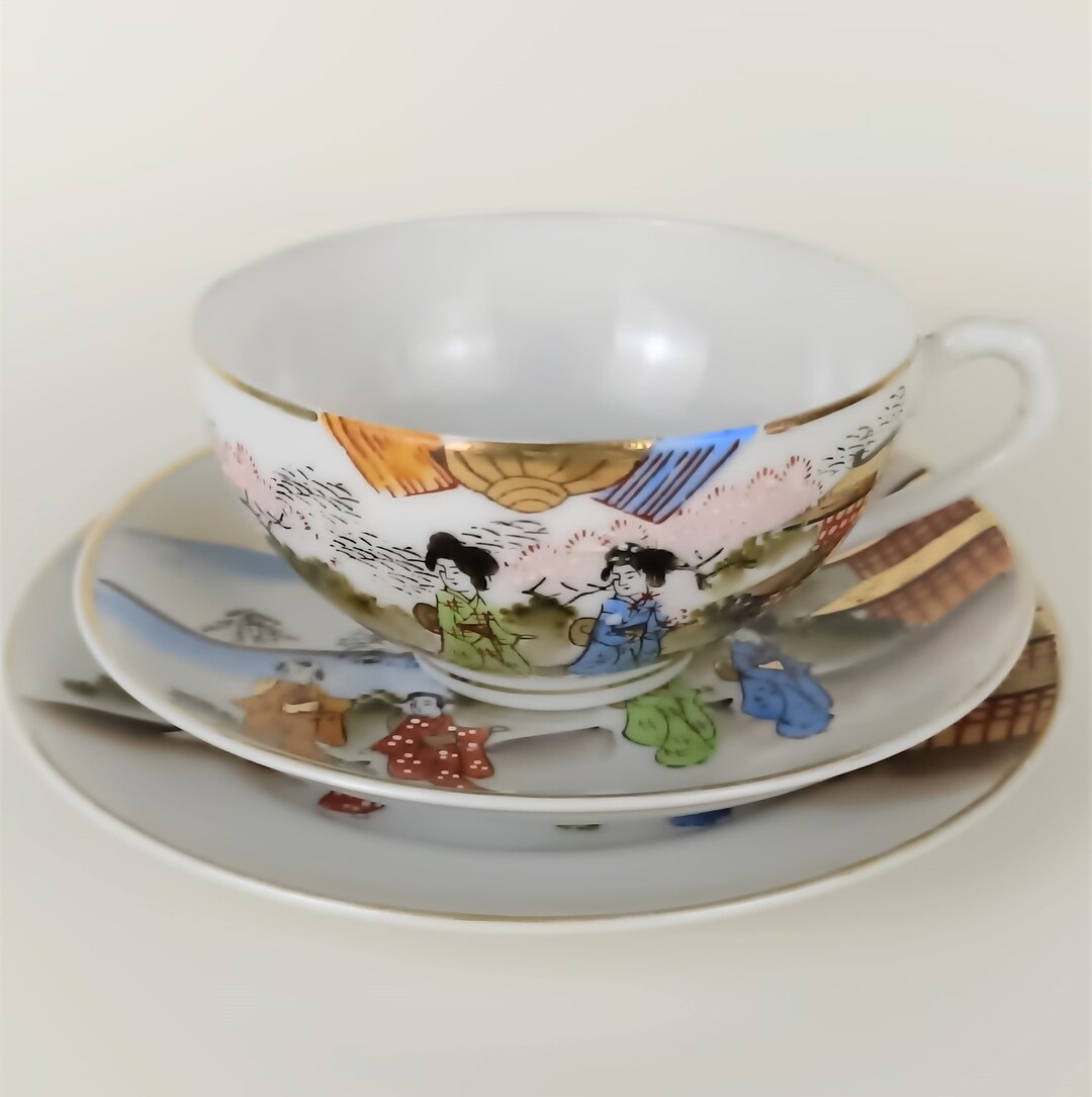 Japanese Vintage Tea Set Geisha Hand Painted - Etsy