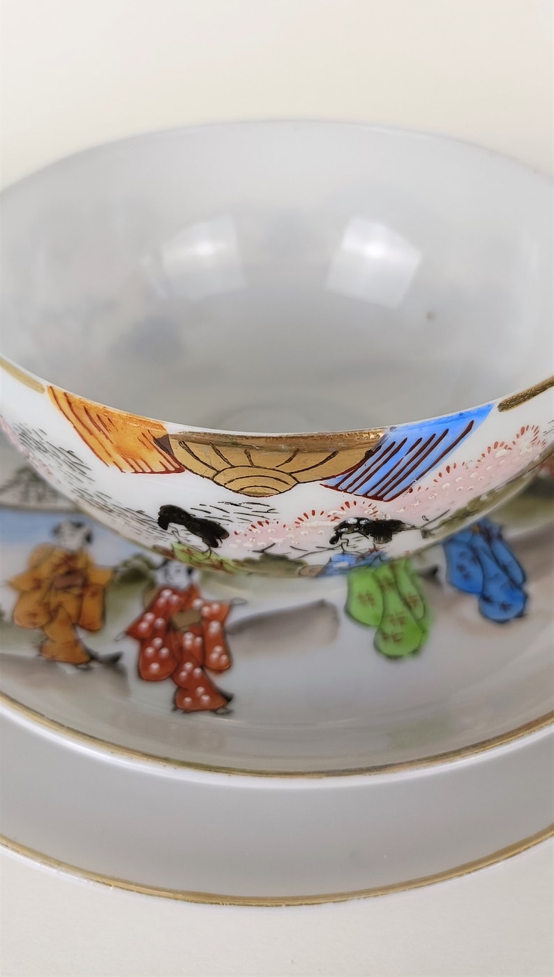 Japanese Vintage Tea Set Geisha Hand Painted - Etsy