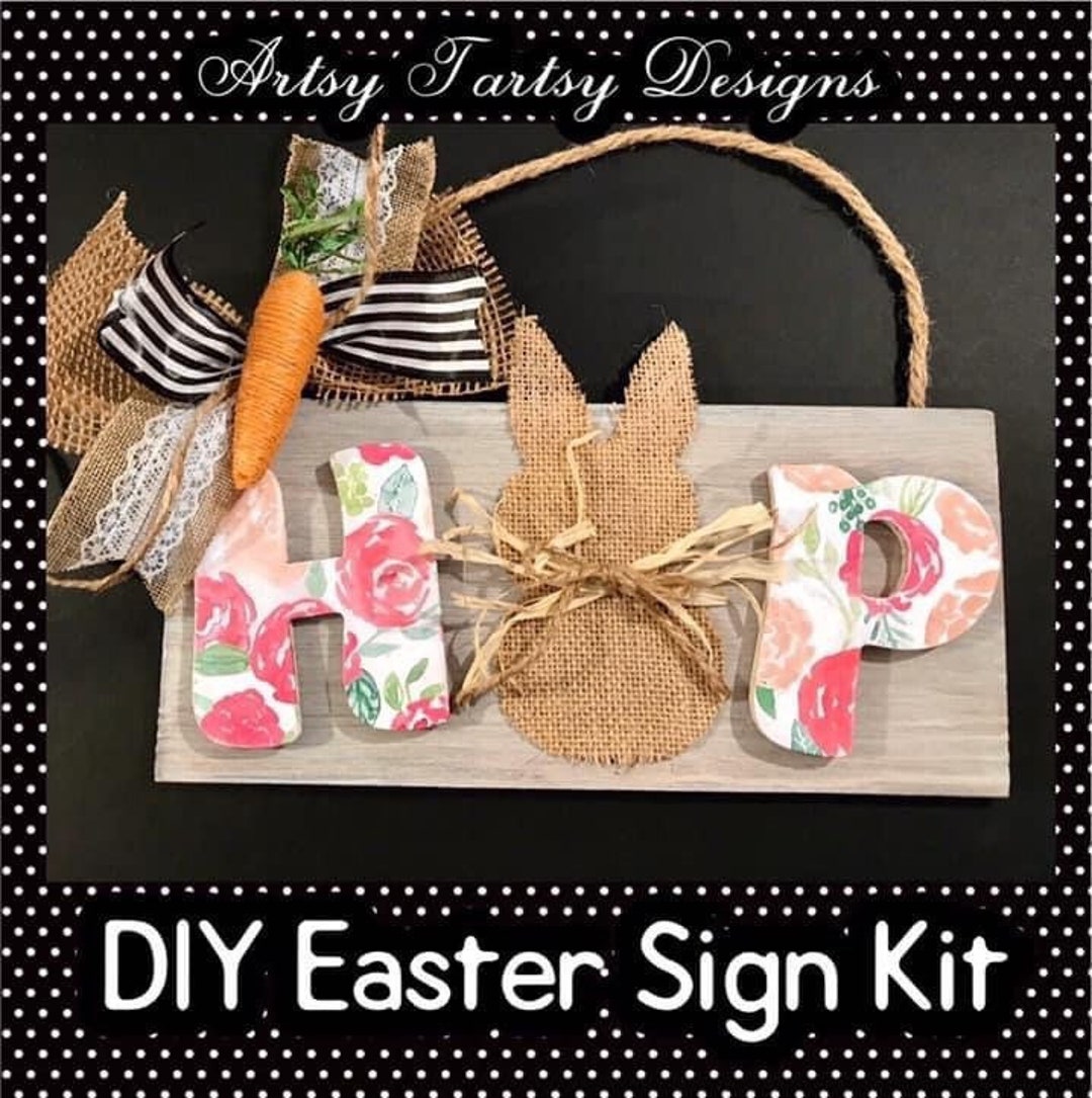 DIY Easter Sign Kit , Easter Craft Kit - Etsy