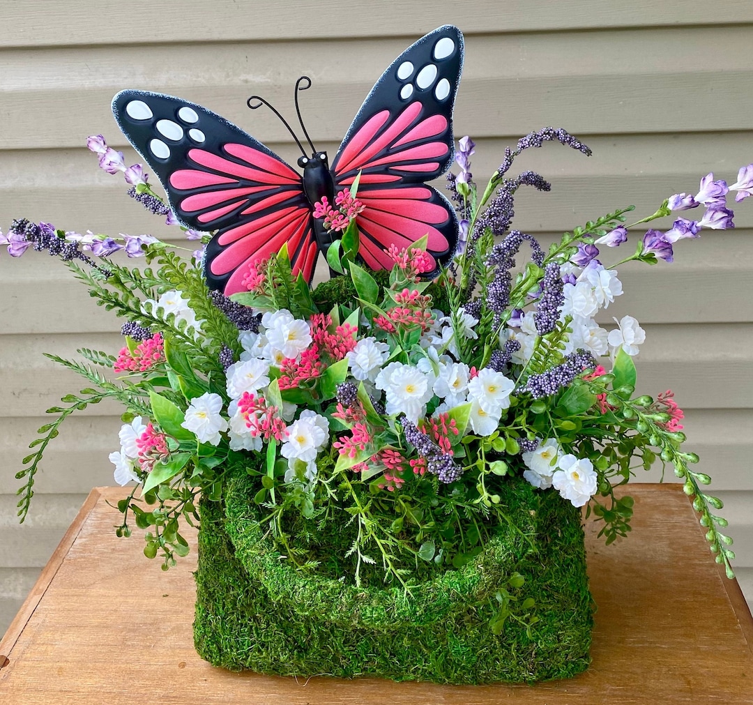 Spring Butterfly Floral Arrangement Centerpiece, Spring Decor - Etsy