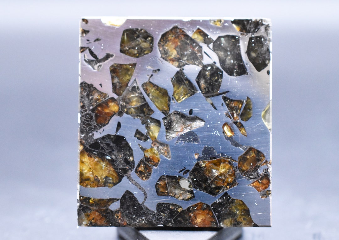 Real Meteorite Seymchan, Pallasite Slice, Polished Etched Slice Gift ...