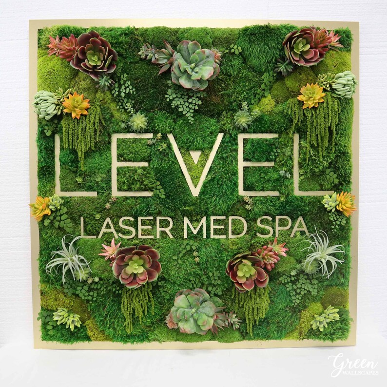 Custom Moss Logo for Spa | Green Wallscapes | Moss Logo | Custom Moss ...