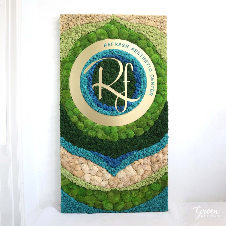 Custom Moss Logo for Spa | Green Wallscapes | Moss Logo | Custom Moss ...