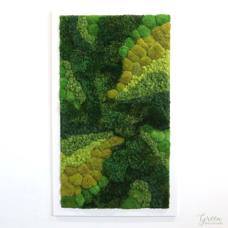 Balanced Flow Moss Wall Art Green Wallscapes - Etsy