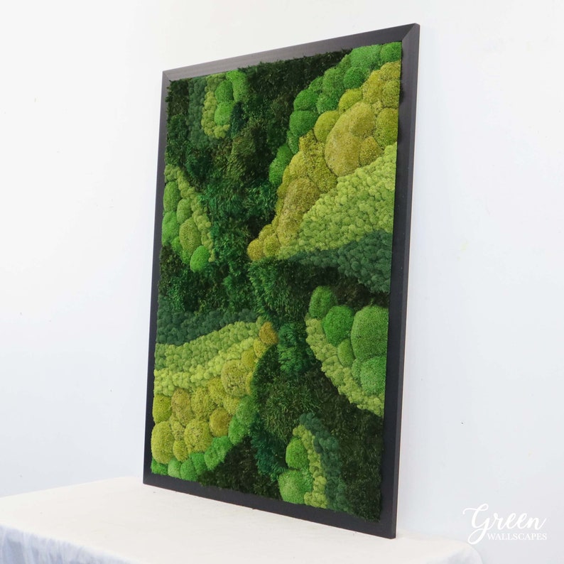 Balanced Flow Moss Wall Art Green Wallscapes - Etsy
