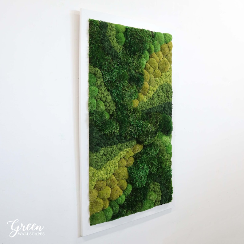 Balanced Flow Moss Wall Art Green Wallscapes - Etsy