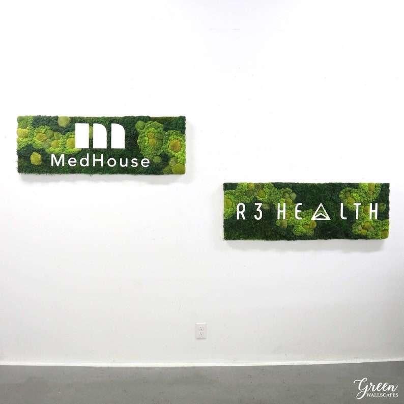 Custom Moss Logo for Spa | Green Wallscapes | Moss Logo | Custom Moss ...