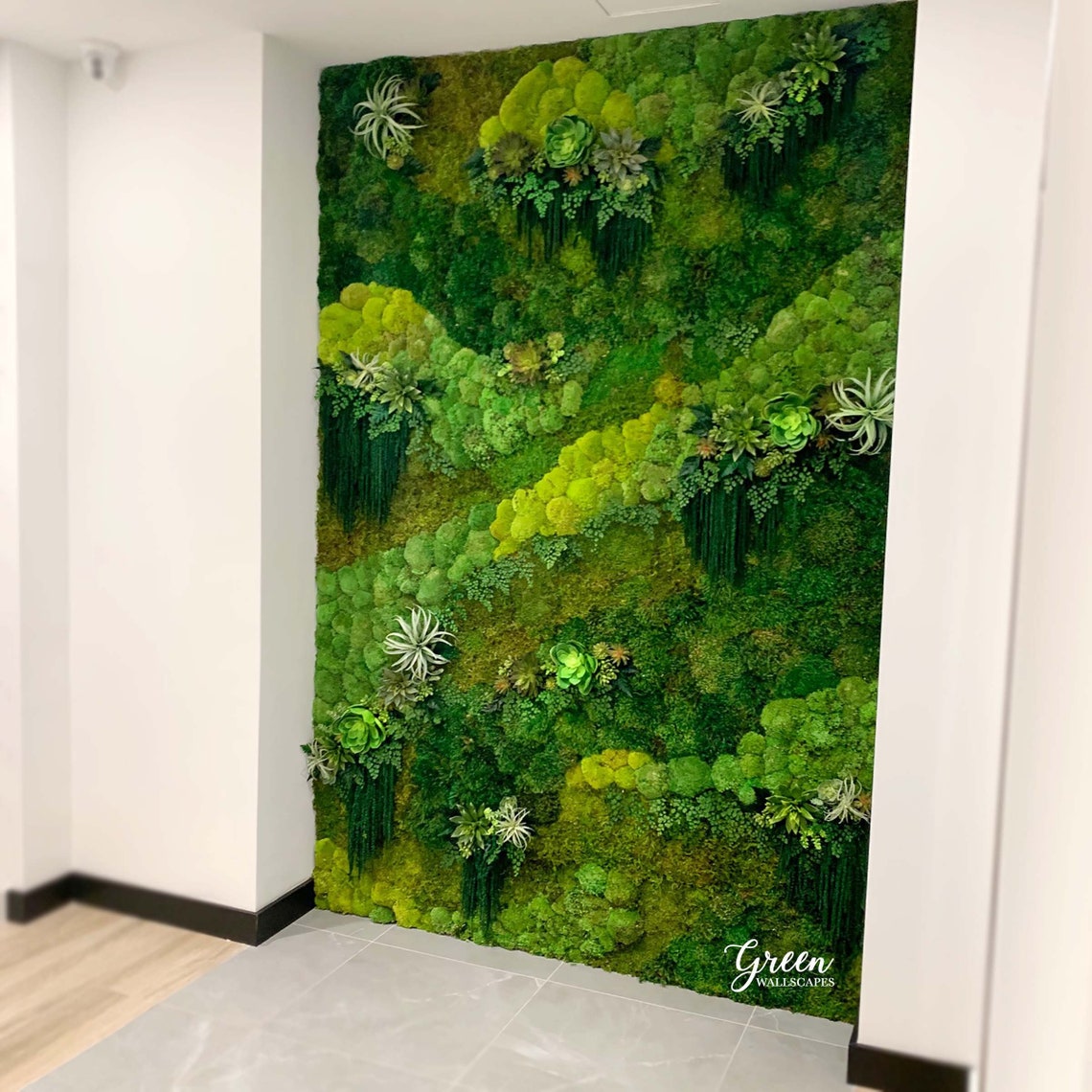 No-maintenance Moss and Succulent Wall | Custom Amazonia Wall | Green ...