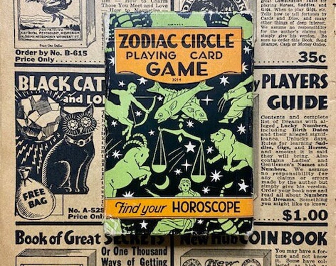1931 Zodiac Circle Playing Card Game Find Your Horoscope by Whitman ...