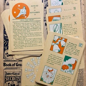 1931 Zodiac Circle Playing Card Game Find Your Horoscope by Whitman ...