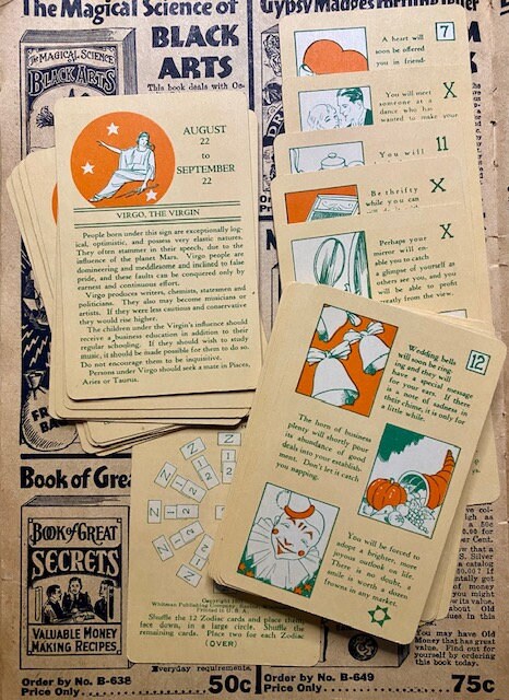 1931 Zodiac Circle Playing Card Game Find Your Horoscope by Whitman ...
