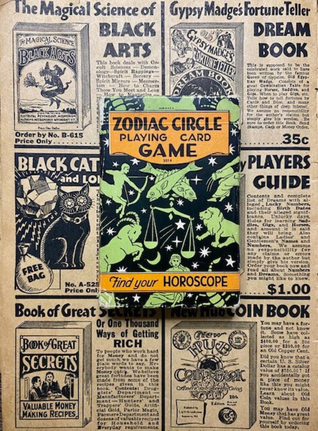 1931 Zodiac Circle Playing Card Game Find Your Horoscope by Whitman ...