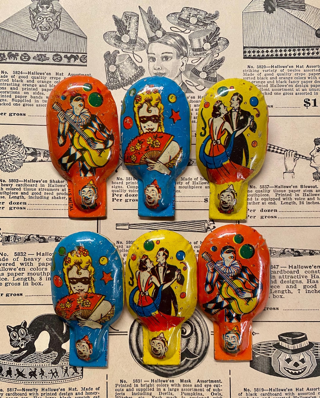 Vintage U.S. Metal Toy Mfg. Co. Metal Party Clicker Noisemaker Cricket ...