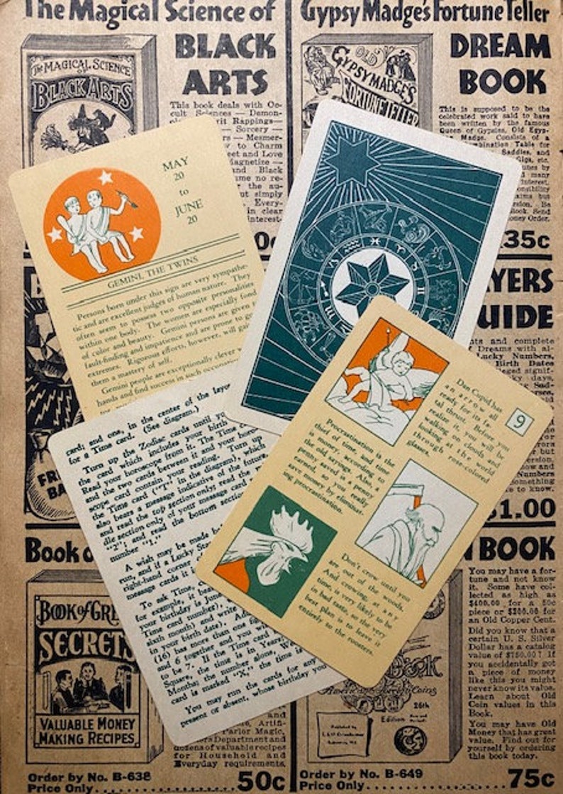 1931 Zodiac Circle Playing Card Game Find Your Horoscope by Whitman ...