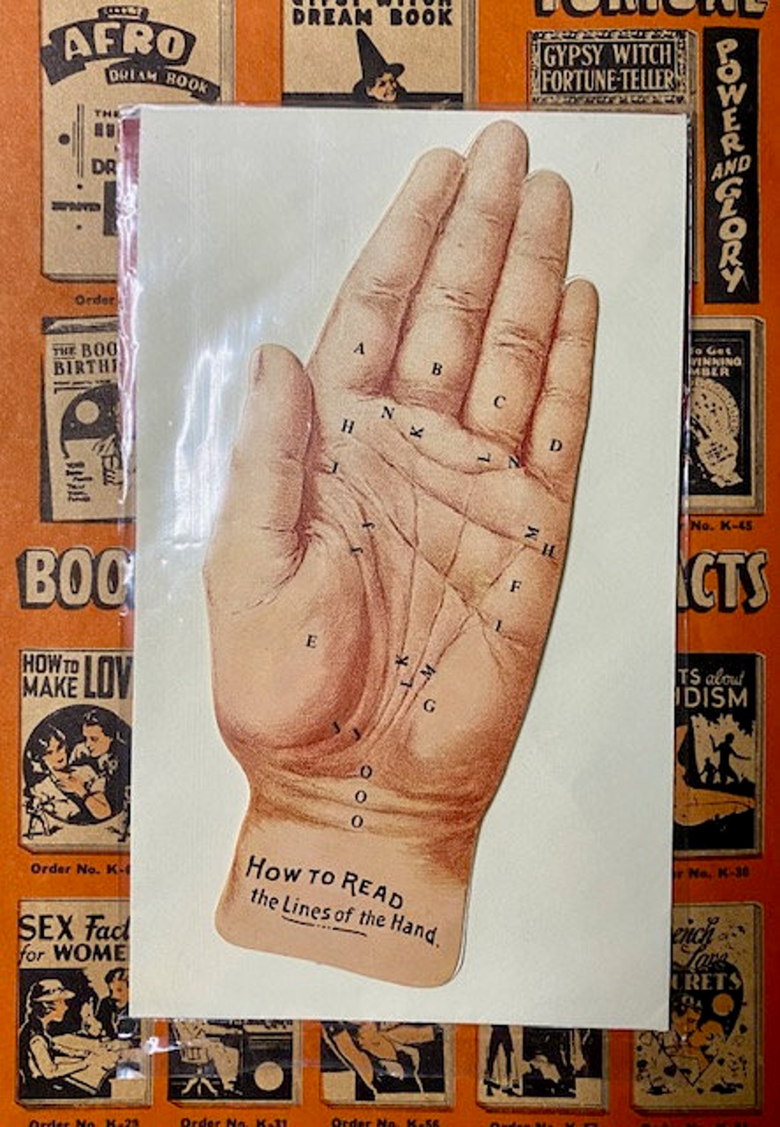 Vintage Palmistry Fortune Telling Hand Card - Etsy