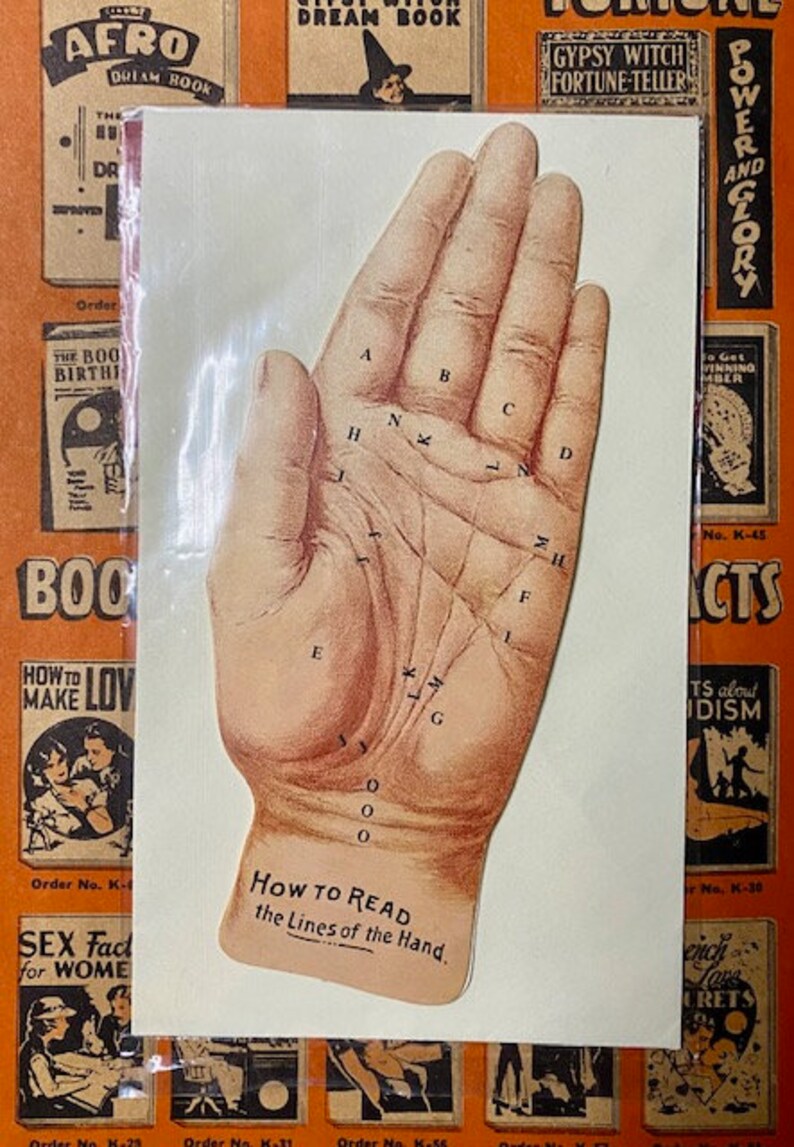 Vintage Palmistry Fortune Telling Hand Card - Etsy