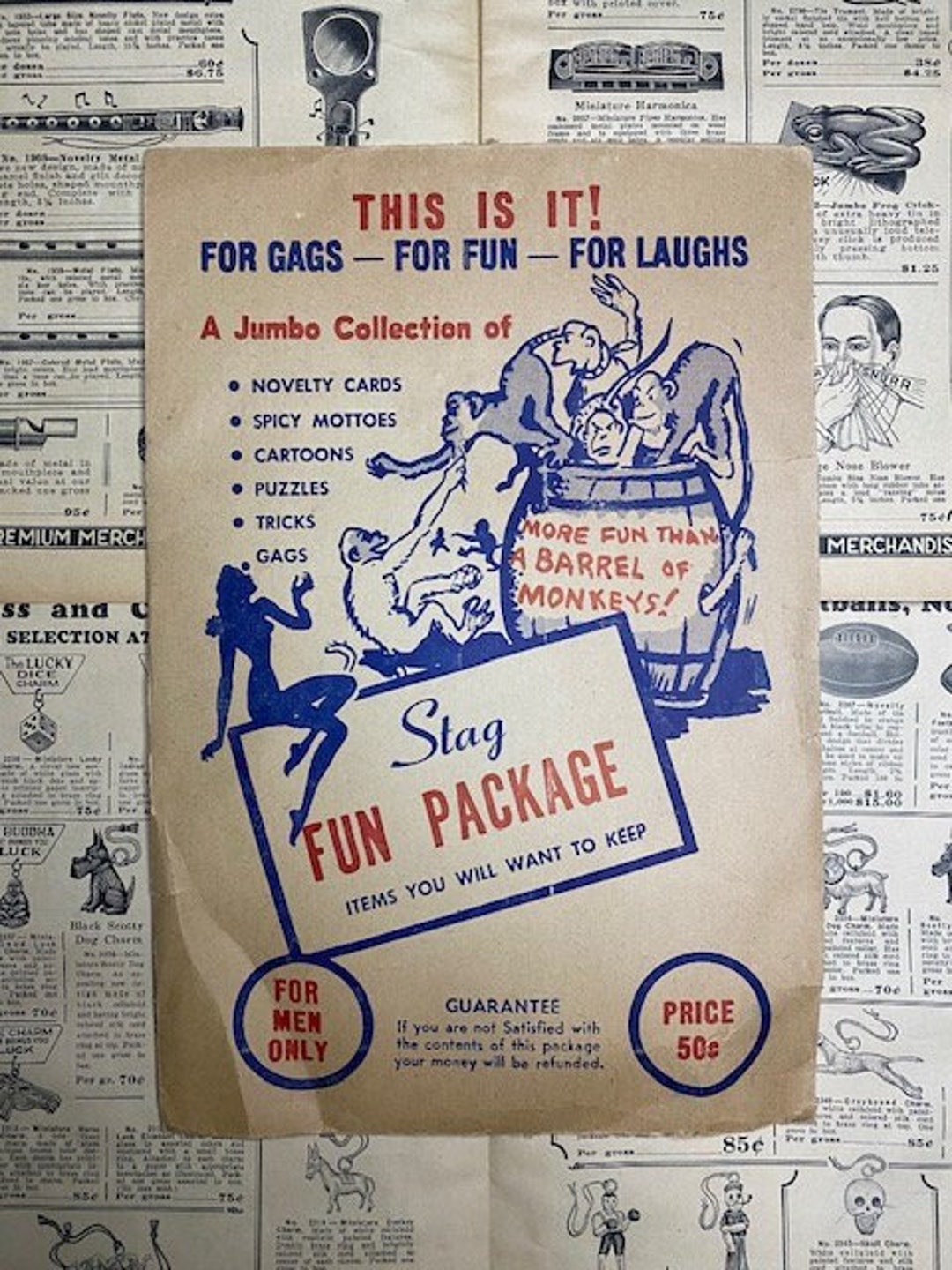 Vintage Unopened Stag Fun Package of Novelty Cards, Spicy Mottoes ...