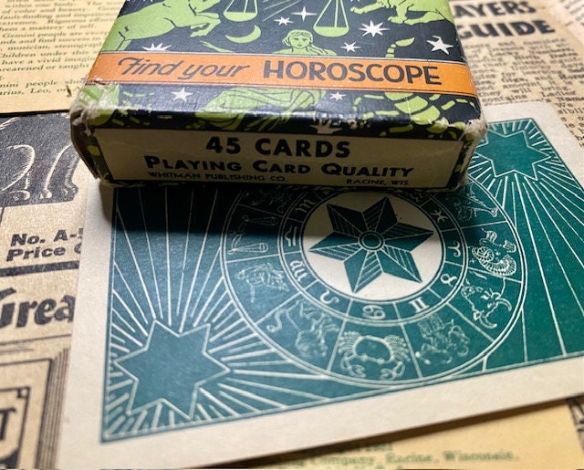 1931 Zodiac Circle Playing Card Game Find Your Horoscope by Whitman ...