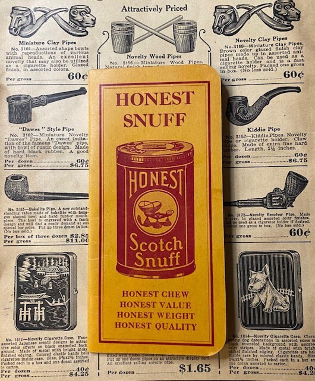 1940 Honest Scotch Snuff Pocket Advertising Booklet With Calendar Jokes ...