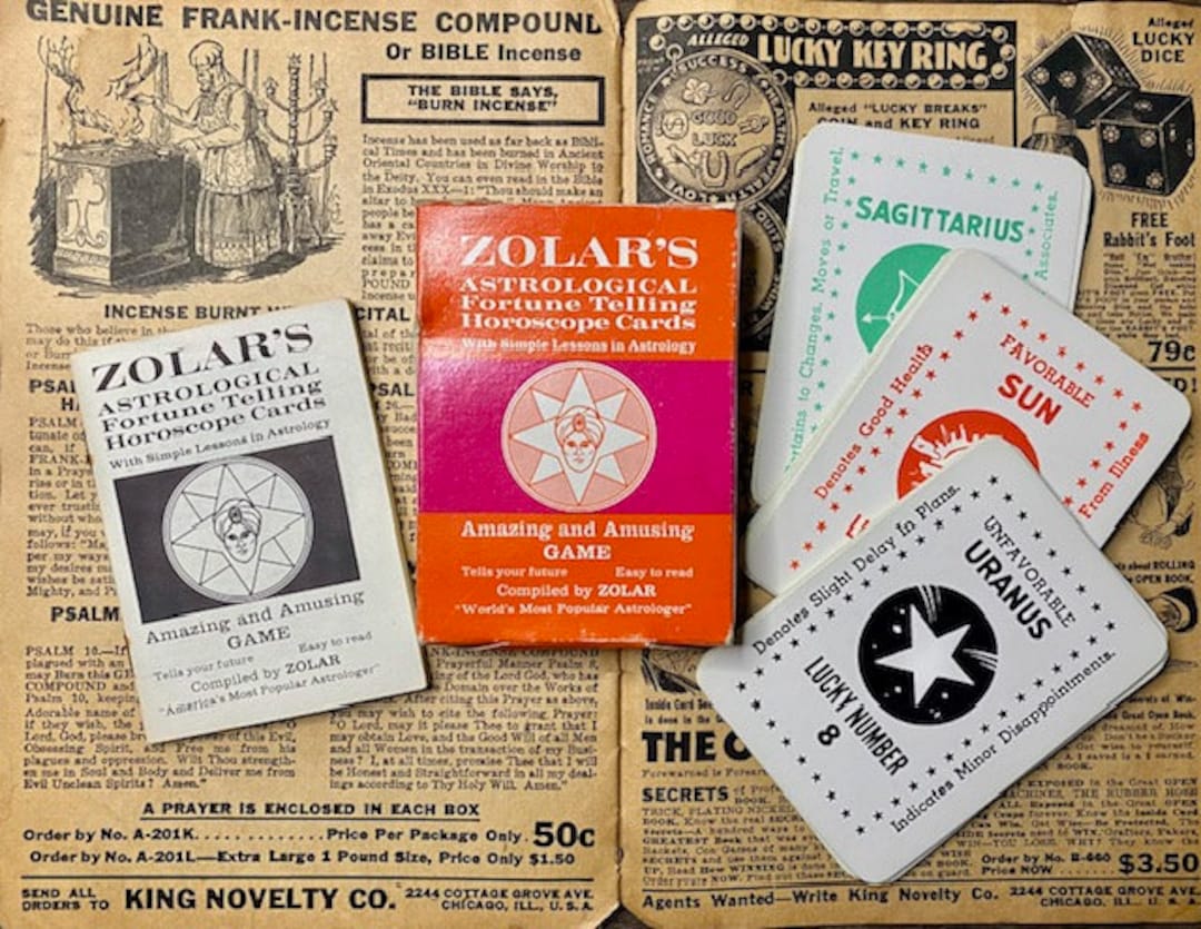 1945 Zolar's Astrological Fortune Telling Horoscope Cards by Zolar and ...