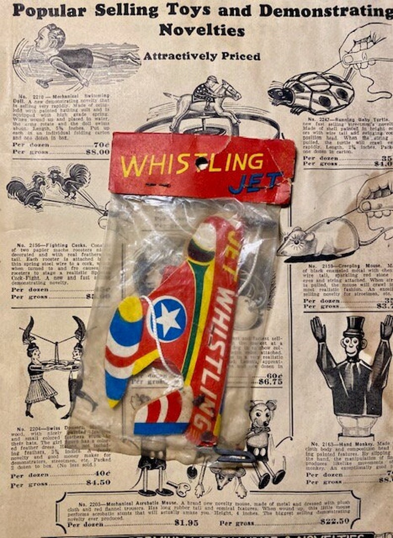 1950's Dime Store Rack Toy Whistling Jet - Etsy