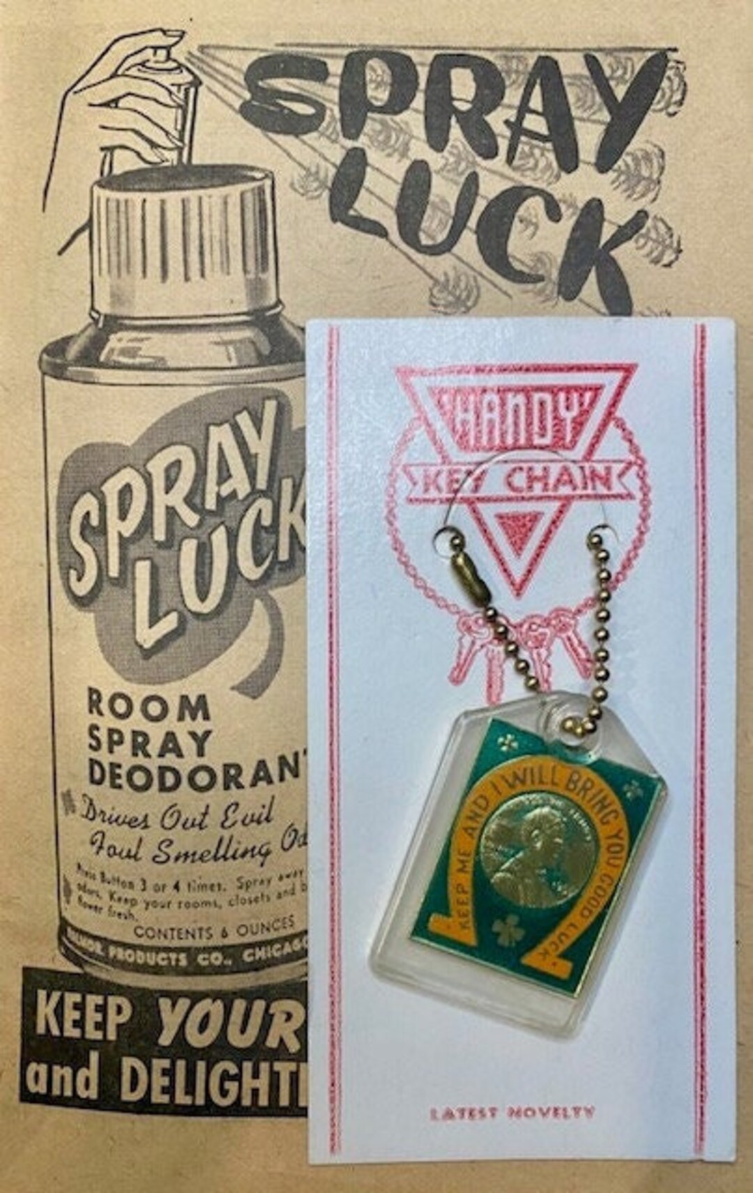 Keep Me and I Will Bring You Good Luck Vintage Keychain on Original ...