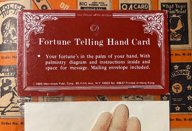 Vintage Palmistry Fortune Telling Hand Card - Etsy
