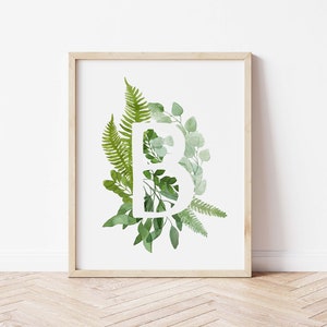 Plant Art Print, Botanical Decor, Watercolor Leaves, Leaf Wall Art ...
