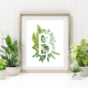Plant Art Print, Botanical Decor, Watercolor Leaves, Leaf Wall Art ...