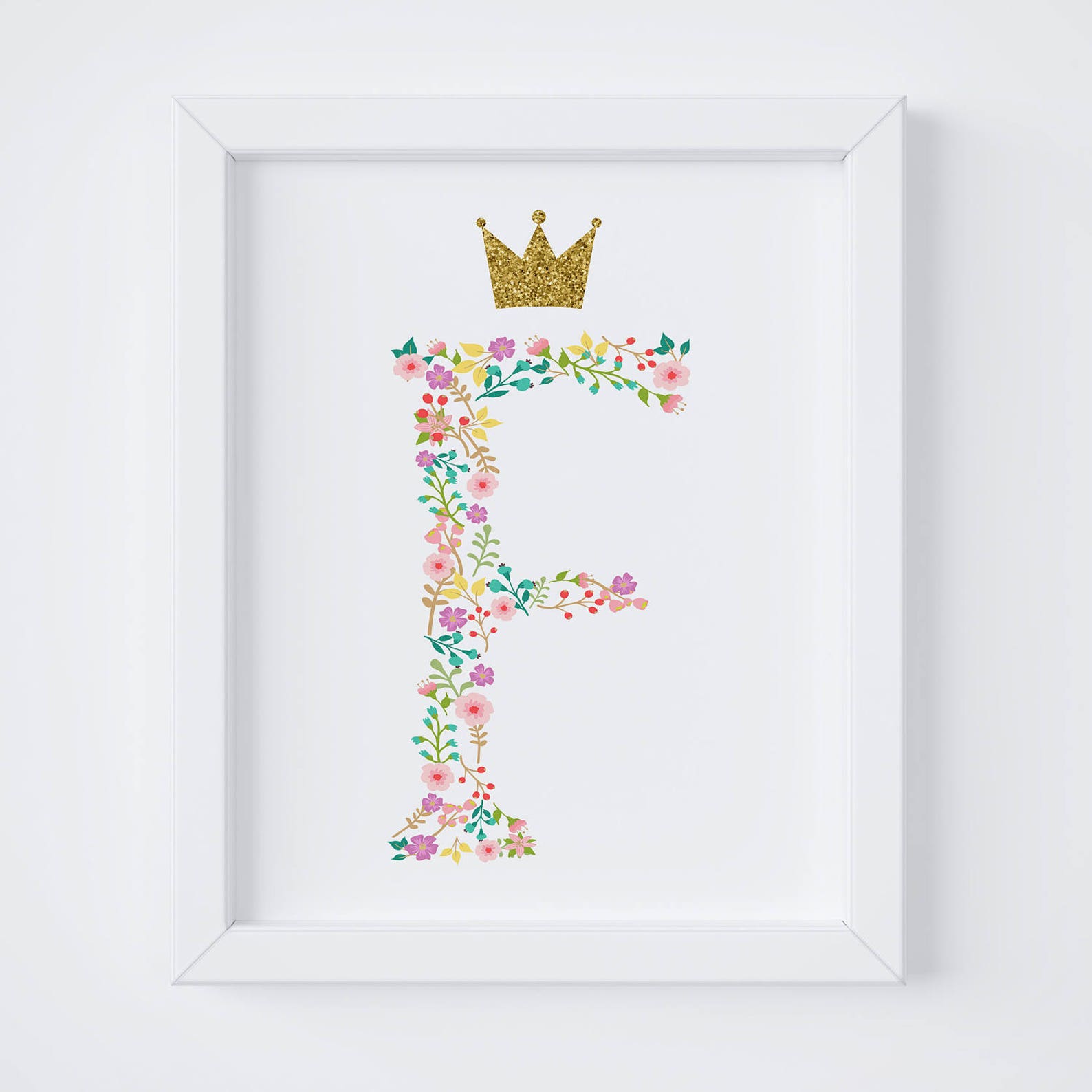 Crown Letter Princess Printable Printable Wall Art Nursery - Etsy