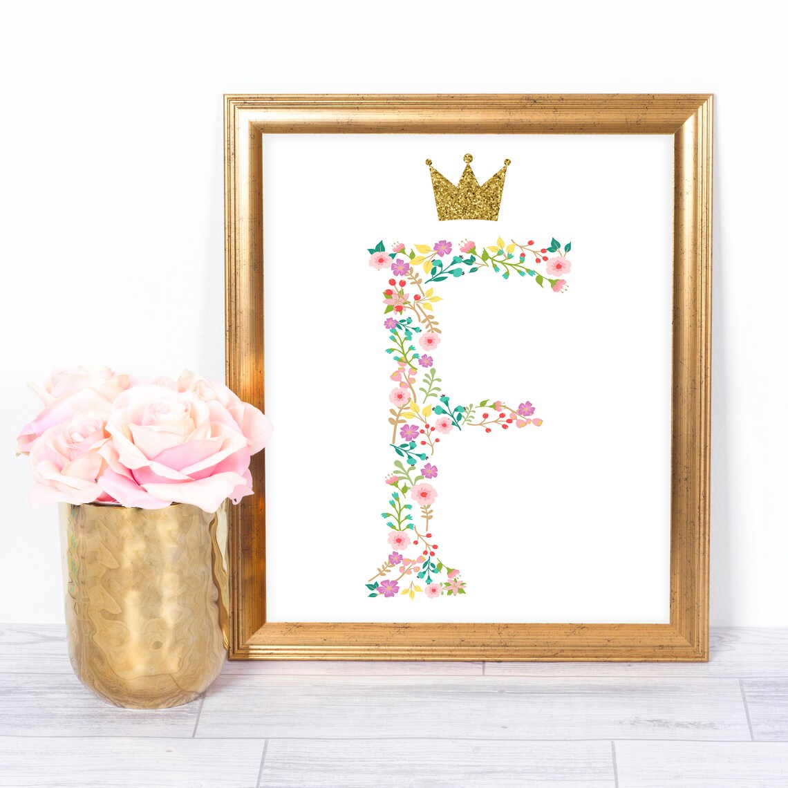Crown Letter Princess Printable Printable Wall Art Nursery - Etsy