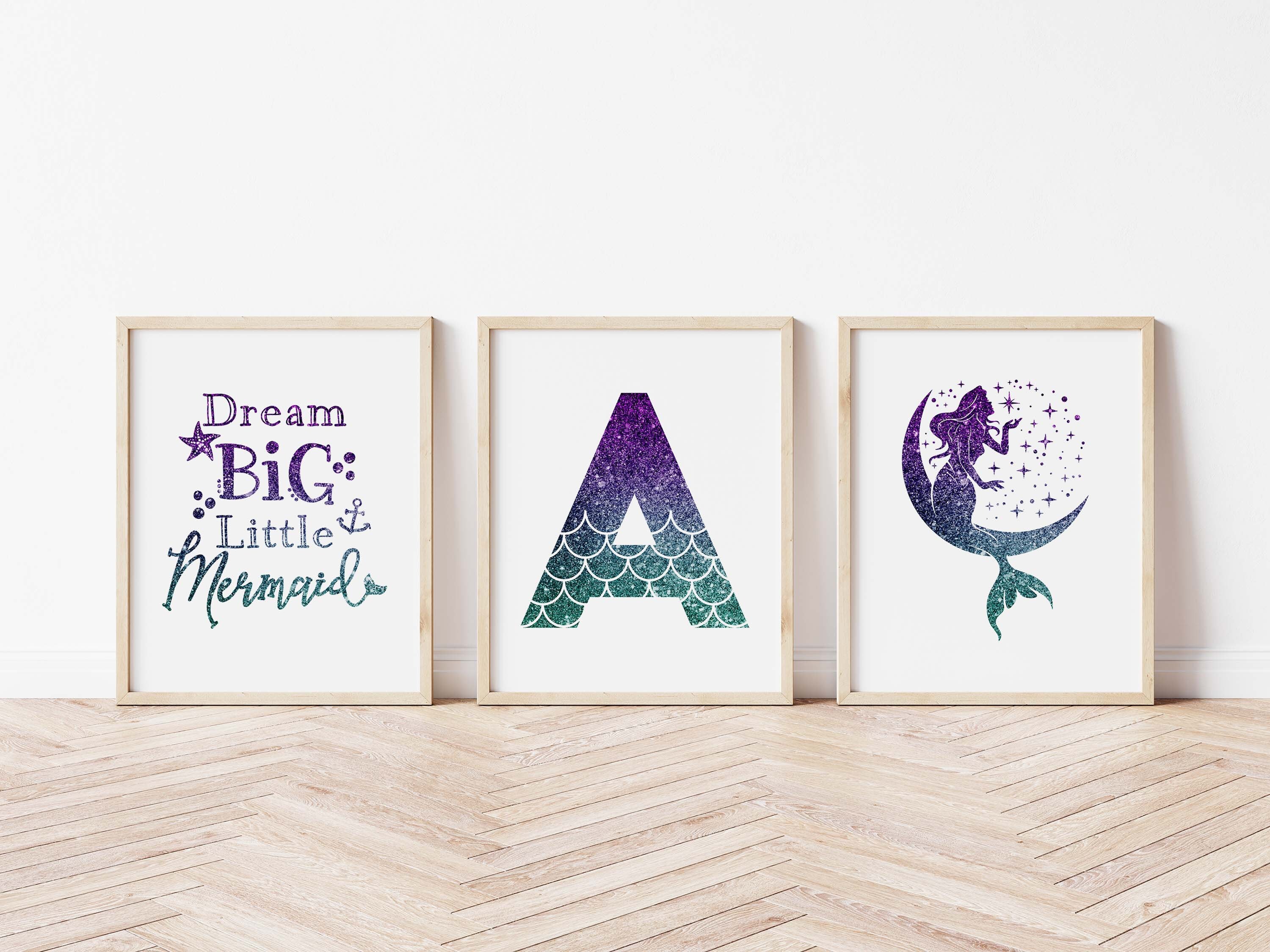 Mermaid Printable Set Mermaid Prints Printable Letter - Etsy