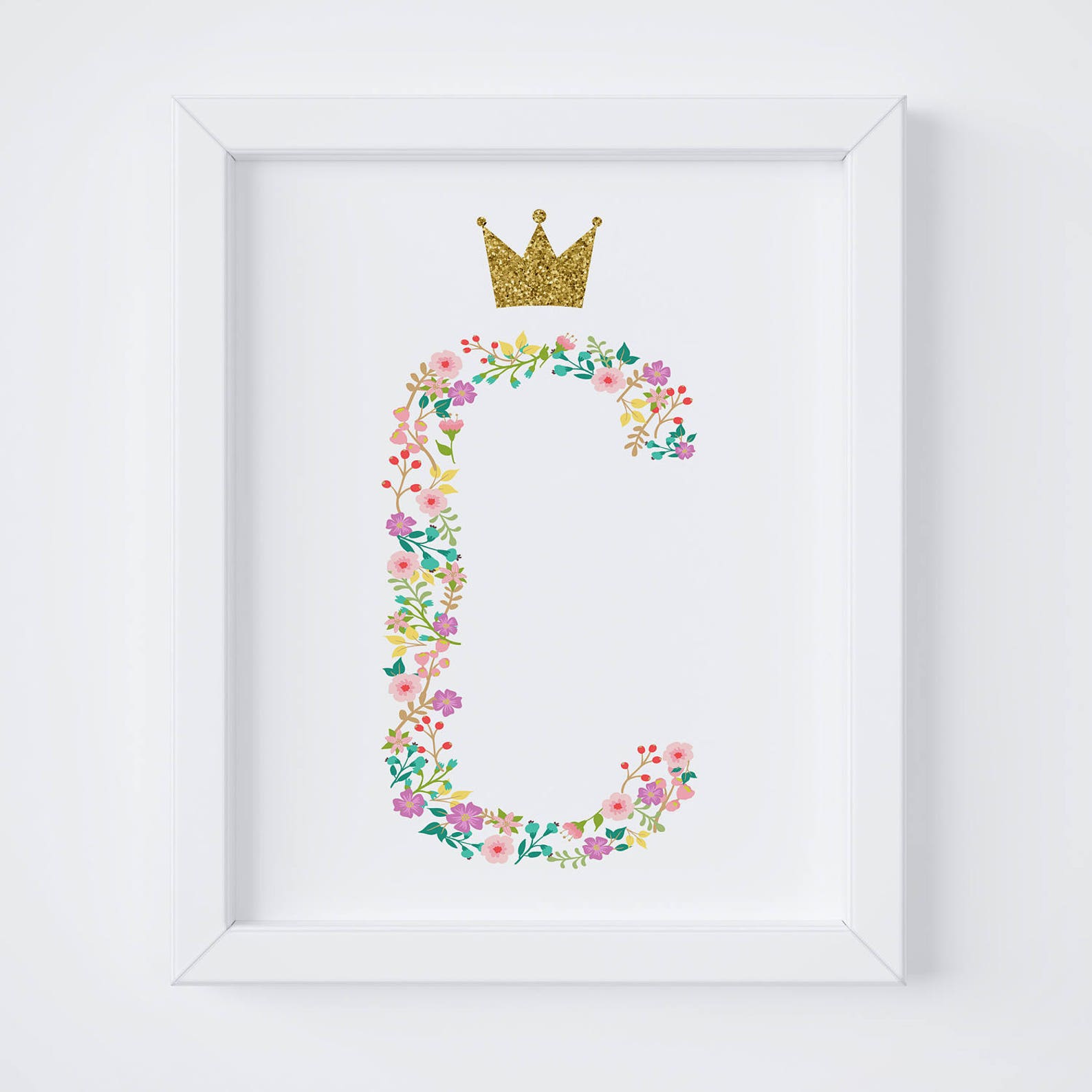 Princess Decor Floral Nursery Printable Wall Art Nursery | Etsy
