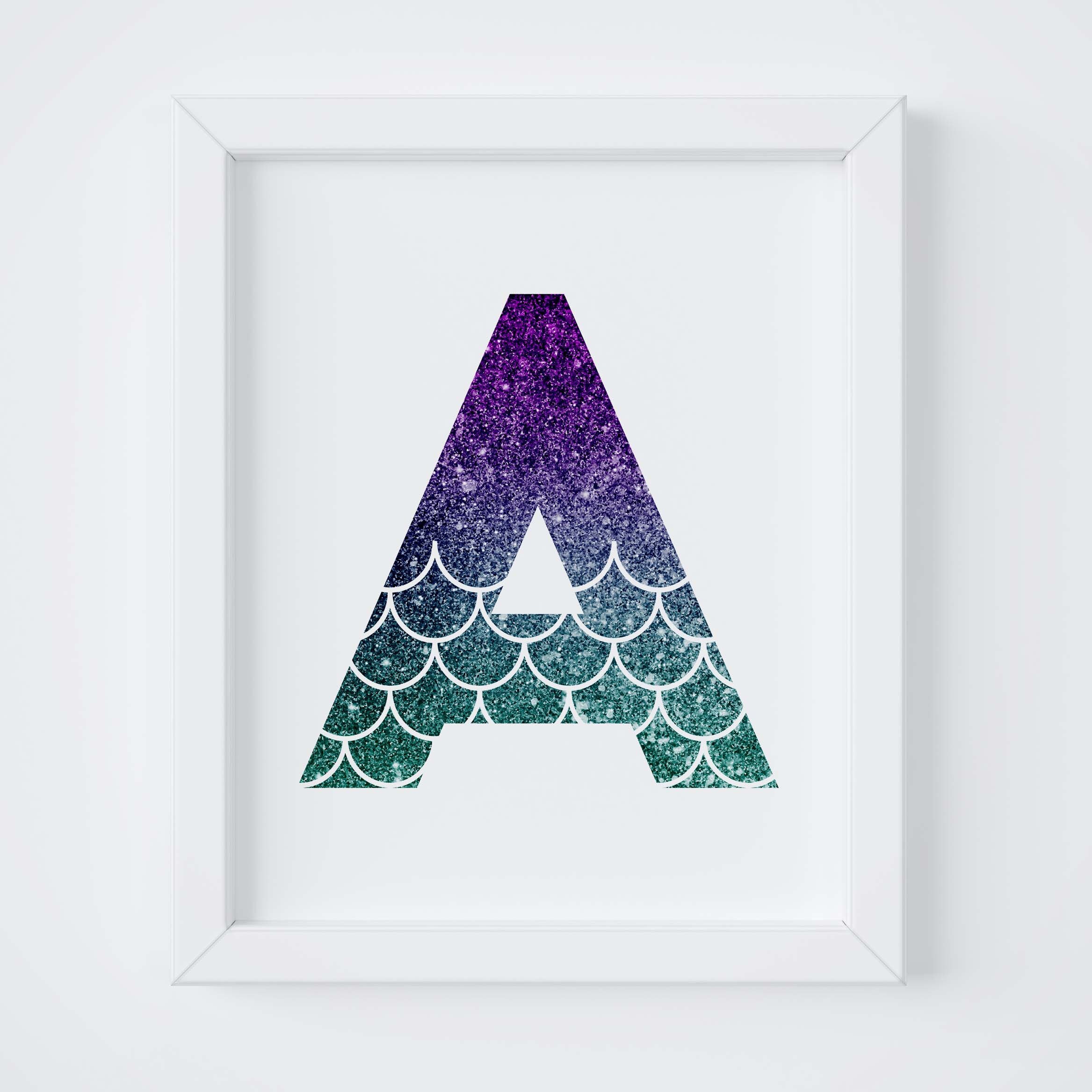 Mermaid Printable Set Mermaid Prints Printable Letter - Etsy