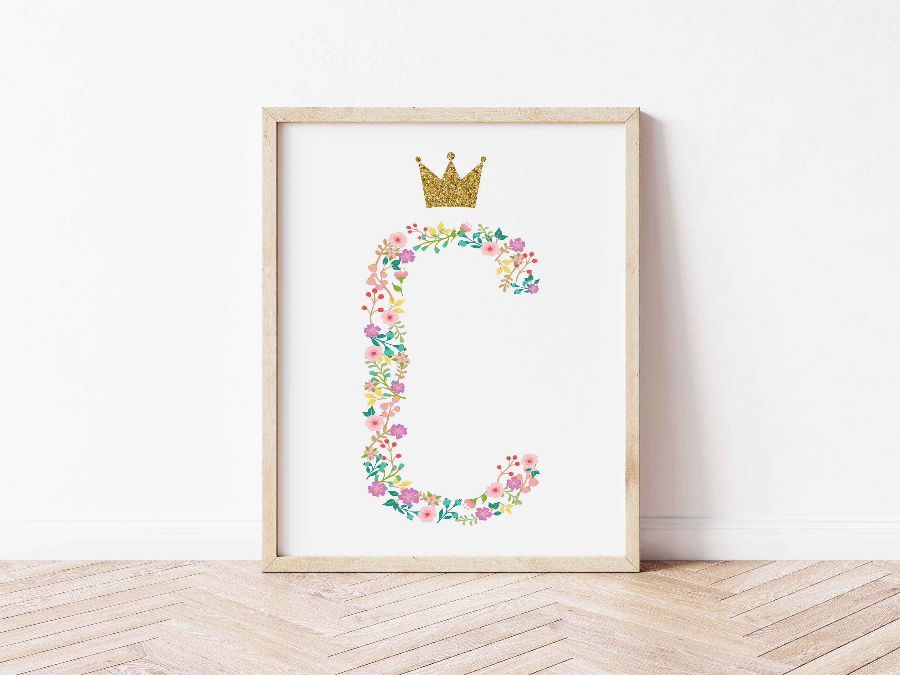 Princess Decor Floral Nursery Printable Wall Art Nursery | Etsy