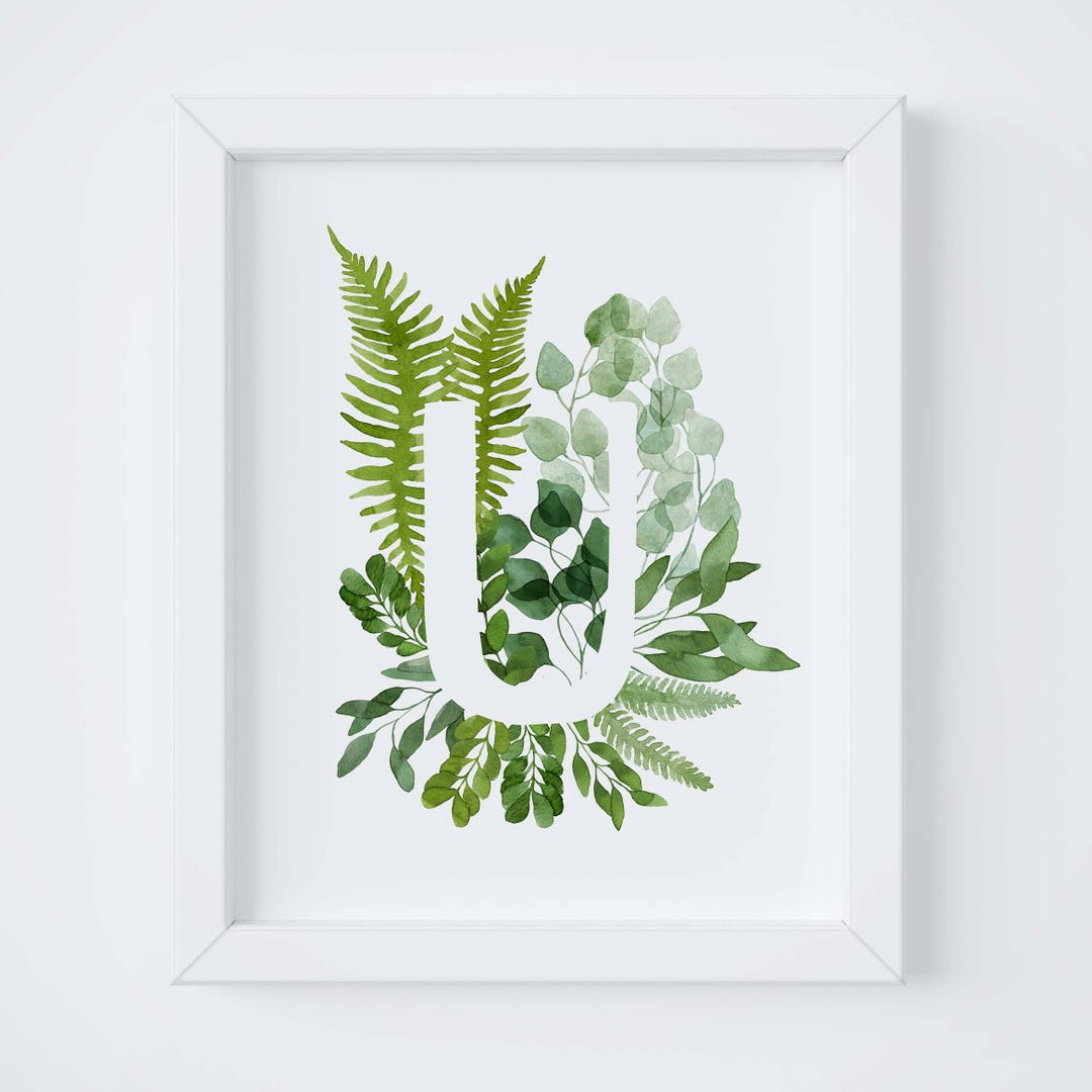 Watercolor Plant Print, Botanical Nursery Decor, Leaf Wall Art, Nursery ...