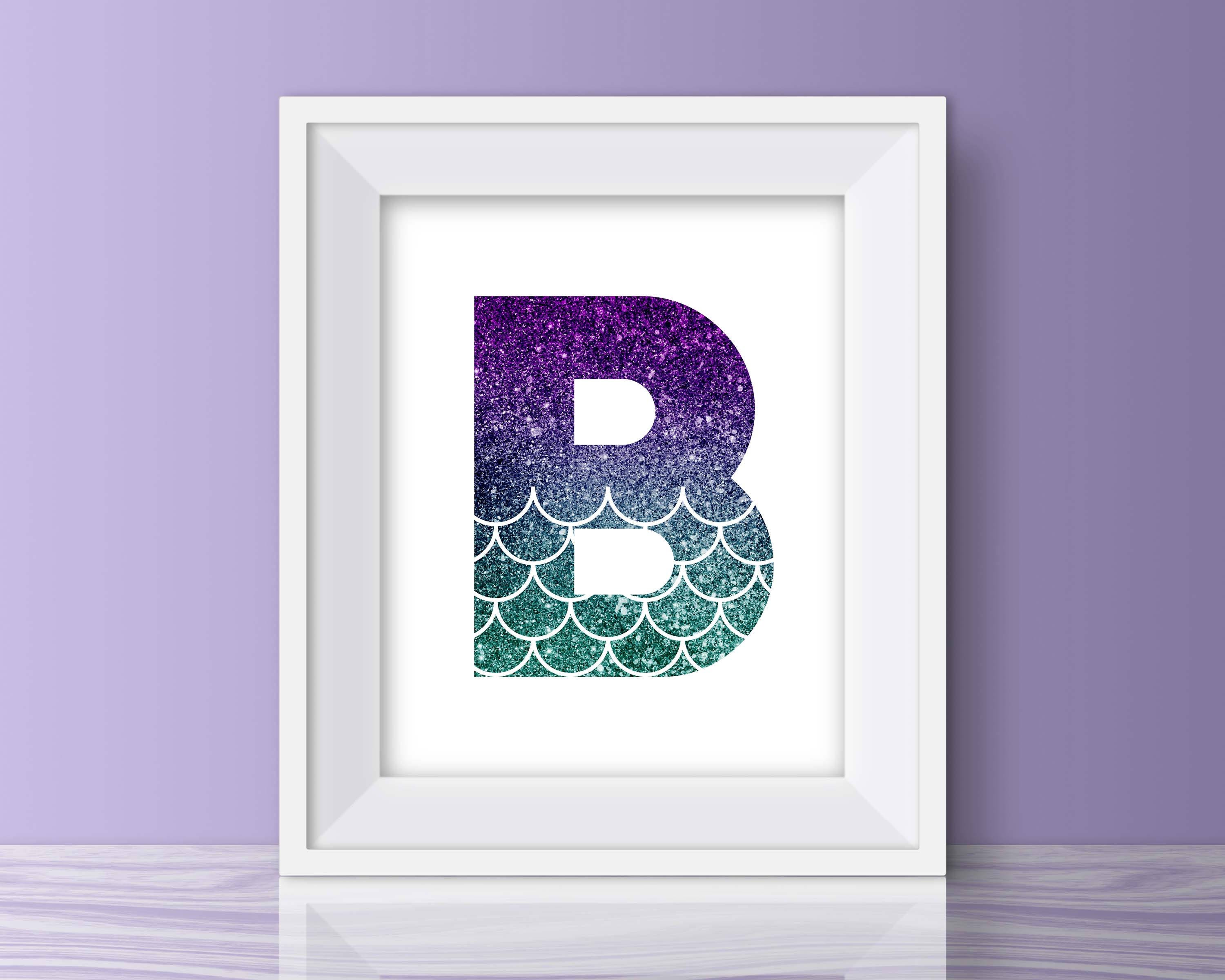 Nursery Letter, Mermaid Printable, Mermaid Print, Nursery Girl Name ...