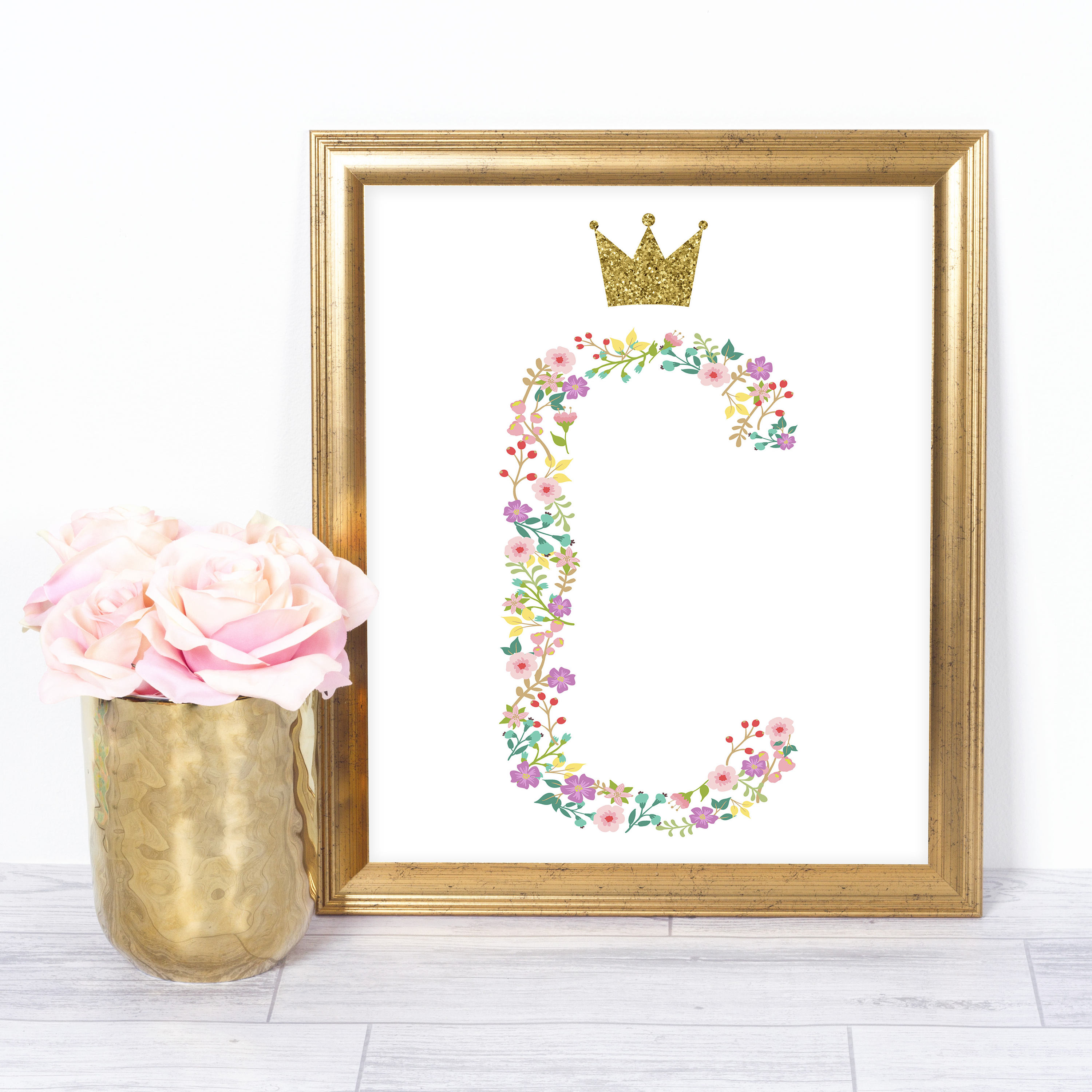 Princess Decor Floral Nursery Printable Wall Art Nursery | Etsy