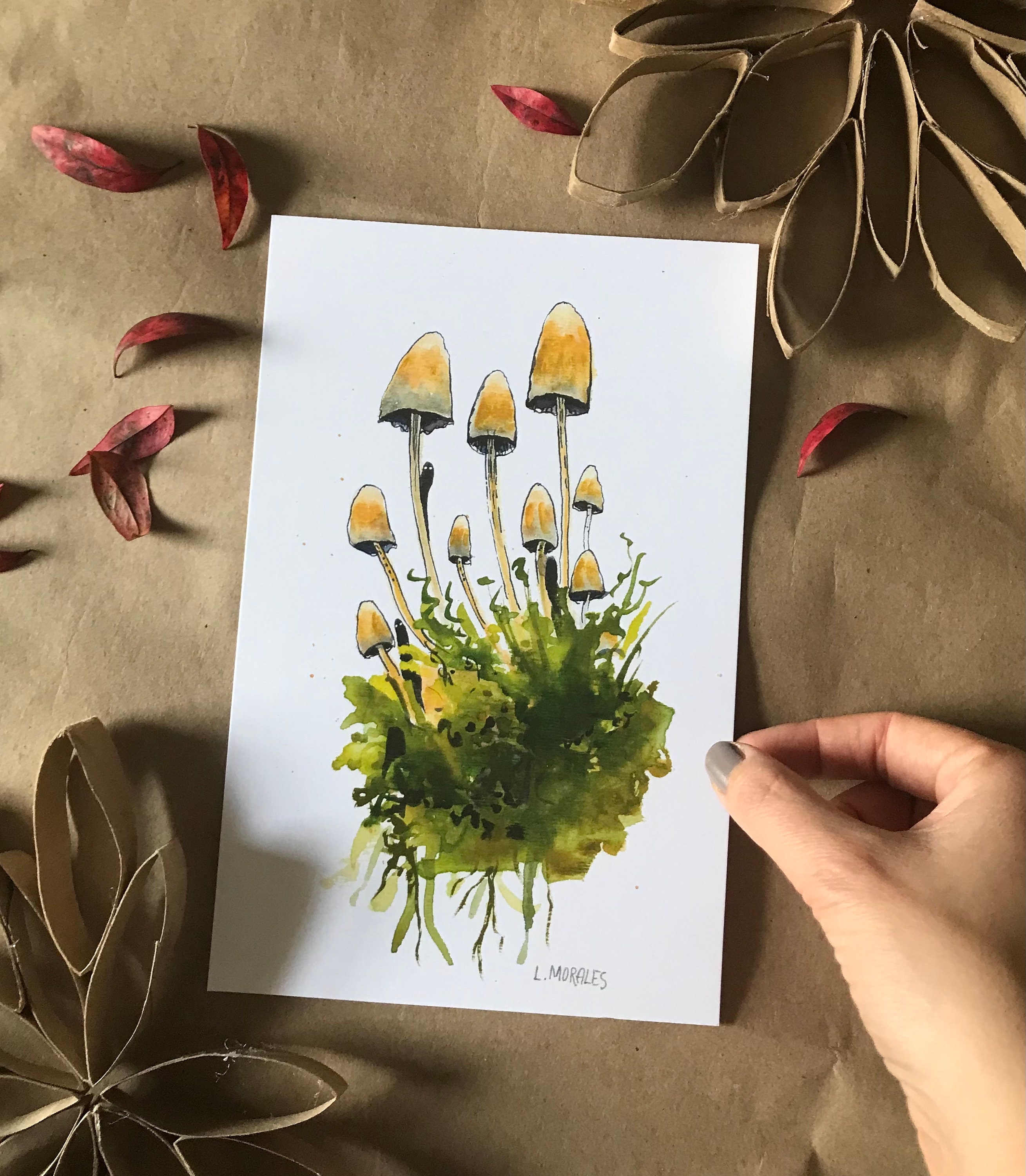 "Yellow Mushrooms" 5x8 Print — LAURA MORALES STUDIOS