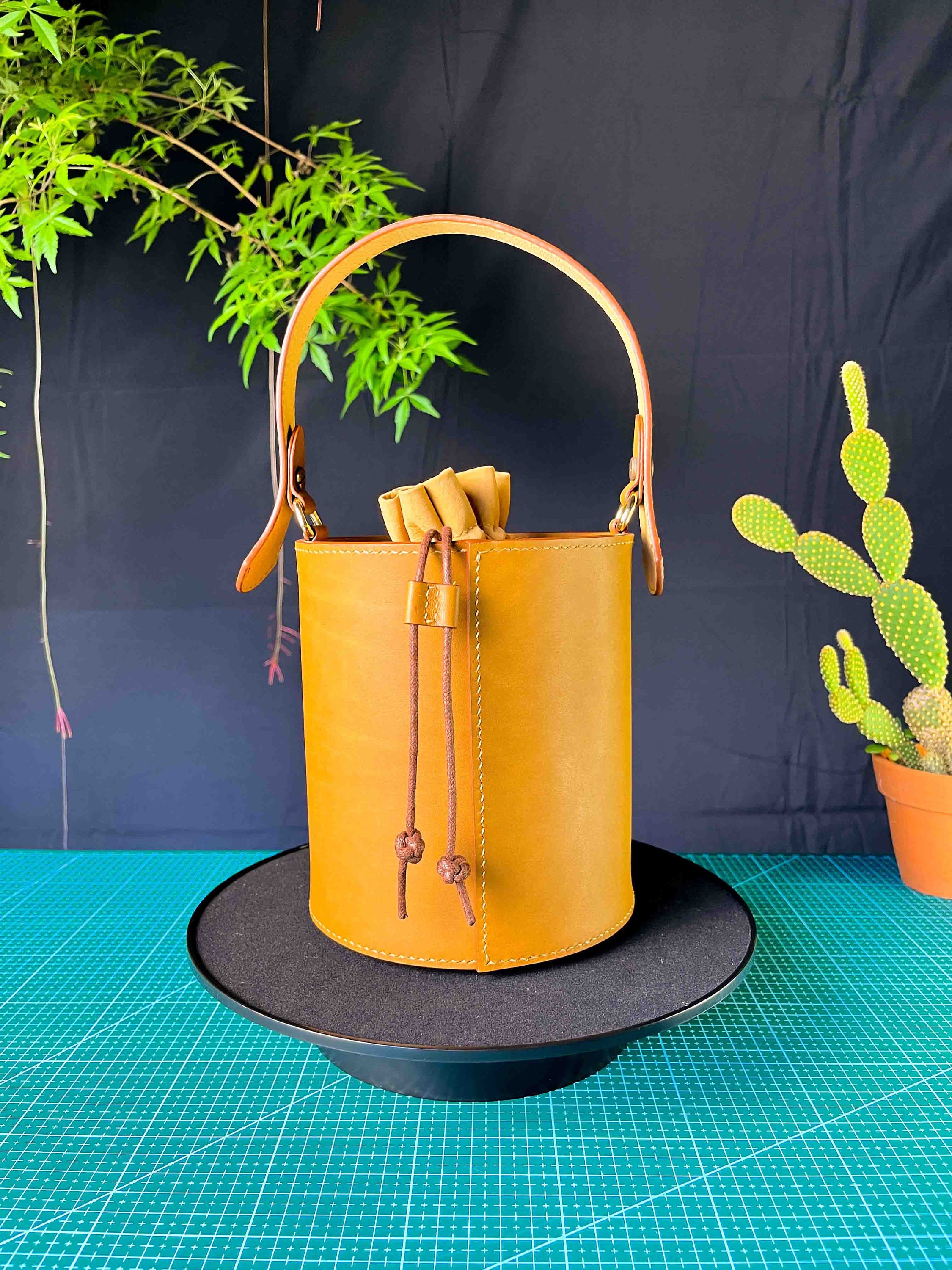 Sahara Bucket Bag. Handmade Bucket Bag. Cowhide Leather Bucket Bag ...