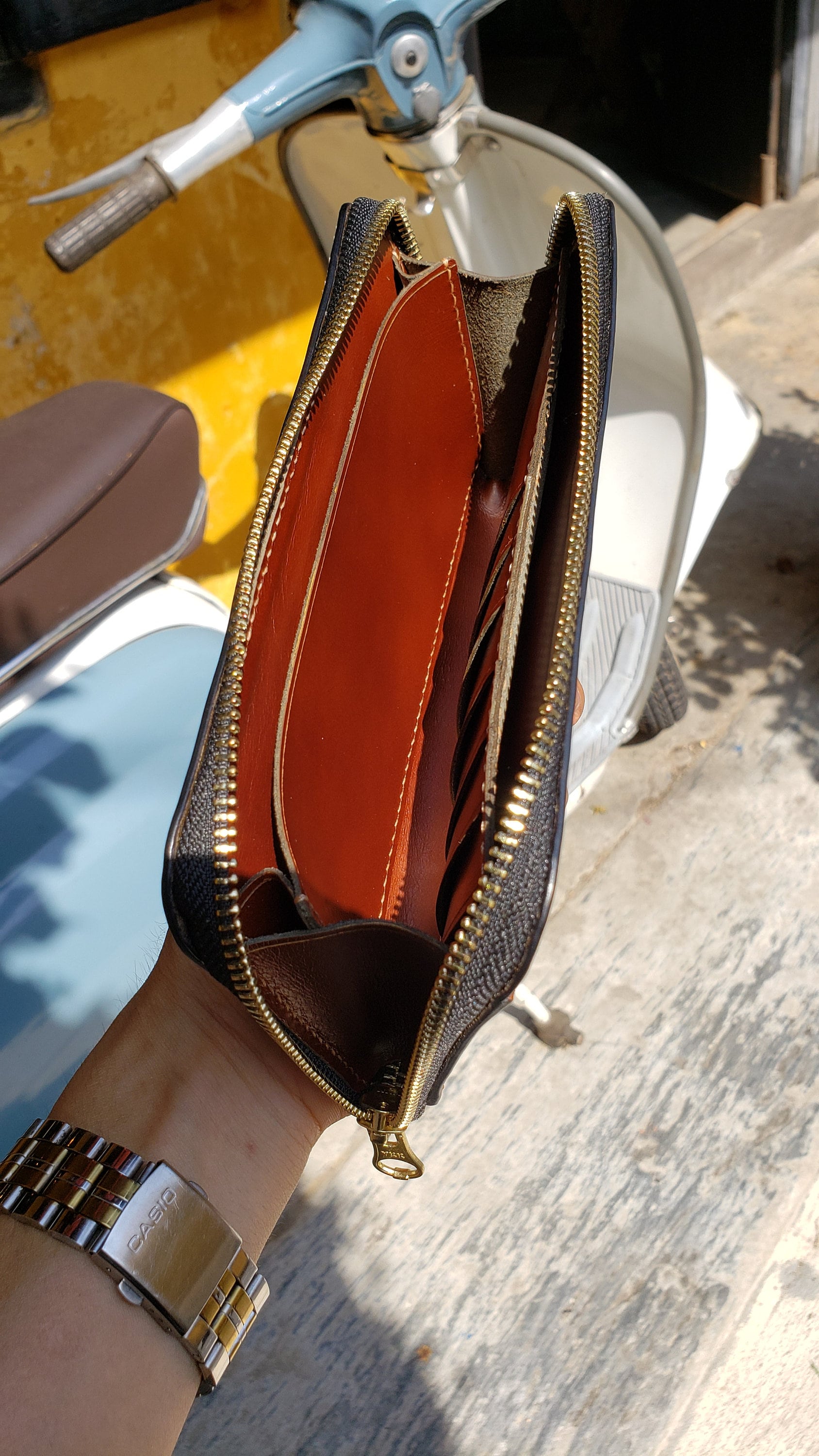 Handmade Leather Long Purse With Zipper. Handmade Leather Purse. Red ...