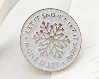 Winter Spell Hard Enamel Pin // Snow Christmas Holiday Lapel - Etsy