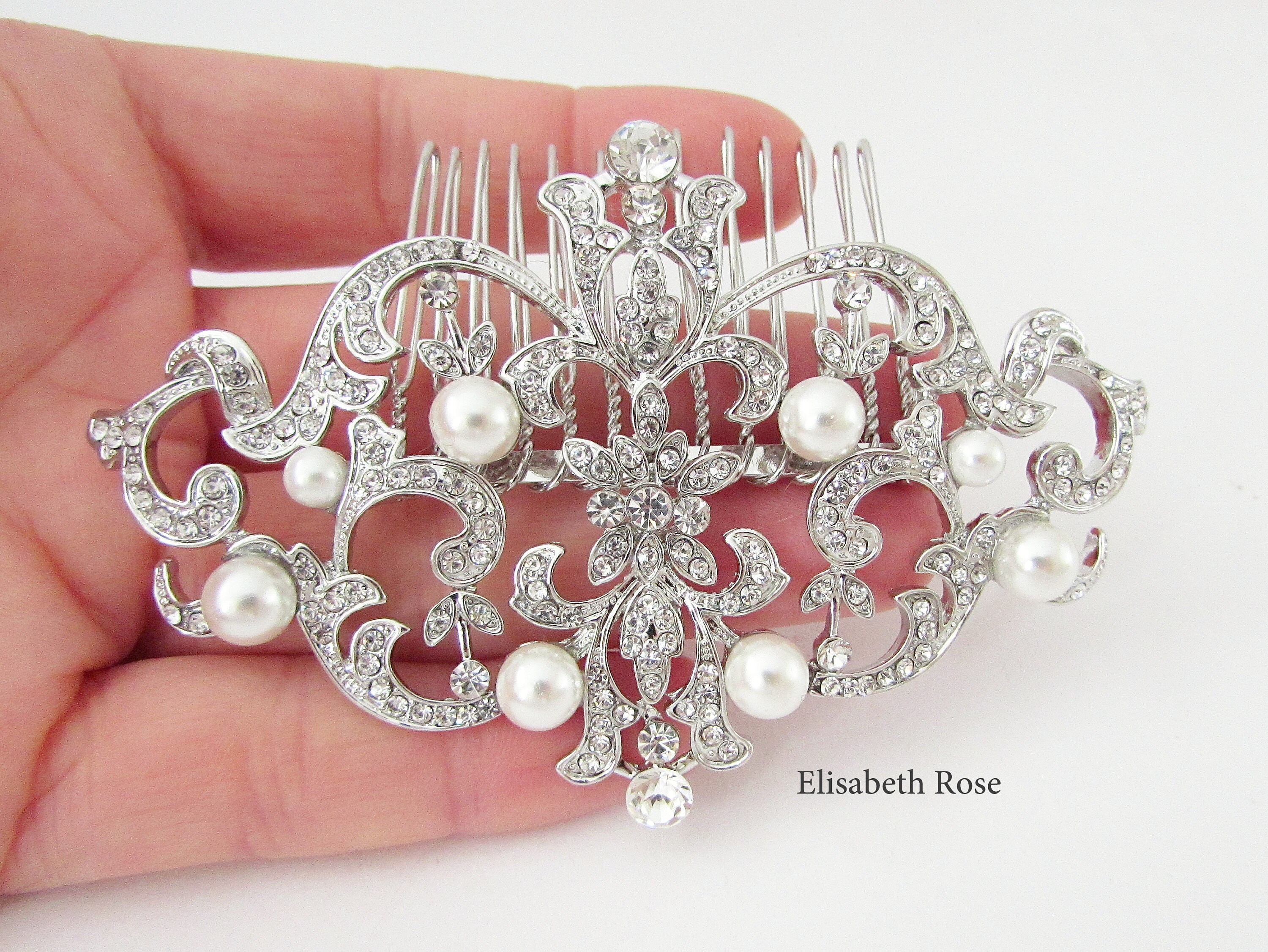 Antique Style Pearl Hair Comb for Bride Princess Hair Comb | Etsy
